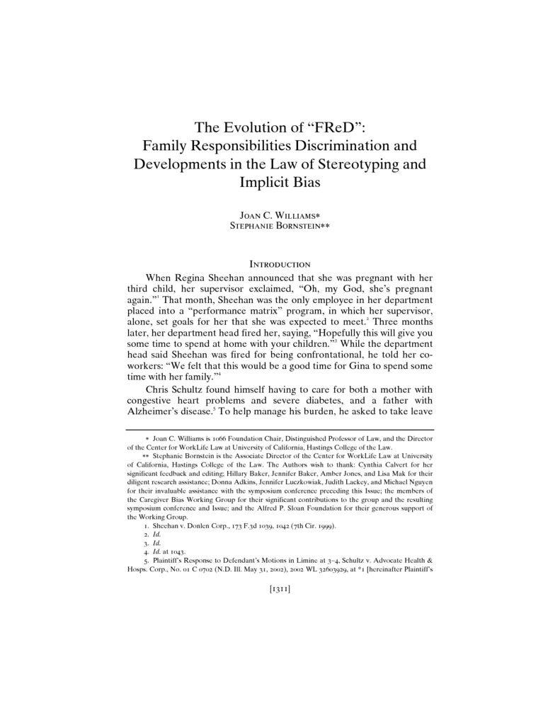 The Evolution of “FReD”: Family Responsibilities Discrimination and ...